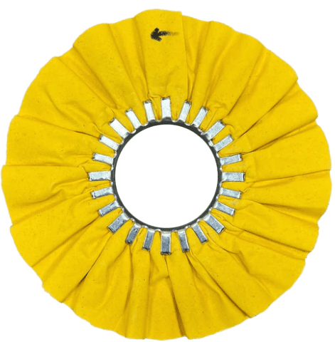 Roue polissage jaune 9po ouverture centre